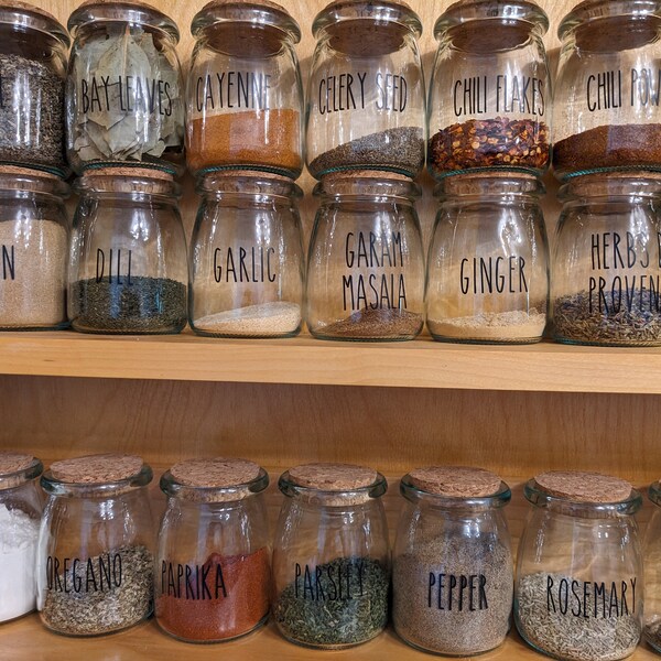 Rae Dunn Inspired Spice Decals | Farmhouse Spice Jar Decals | Kitchen ...