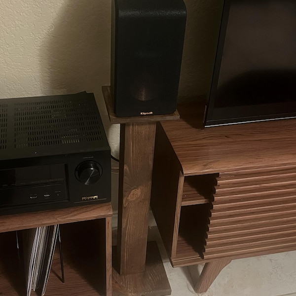 Audio Speaker Stands. Solid Wood. Movie Sound. Boom Box Speakers Stand ...