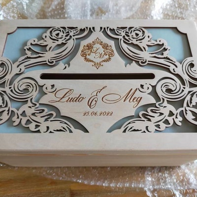 Personalized Wooden Envelope Box With Engraving Wedding Gift - Etsy