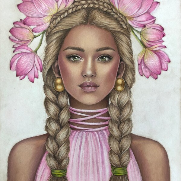 Valencia Adult Coloring Page Portrait Coloring Grayscale Coloring ...