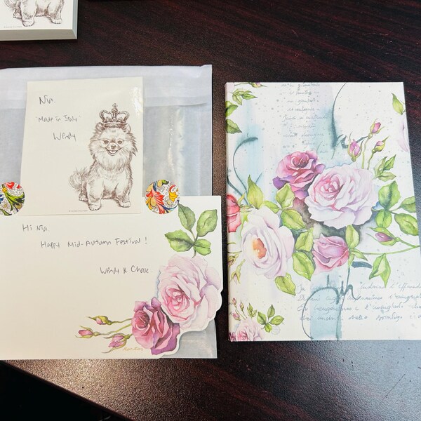 Italian Stationery by Rossi 10 Flat Note Cards With Matching Lined ...