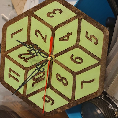 Cubic Wall Clock Laser Cut Dxf Glowforge Svg Xtool D1 CNC Cutting ...