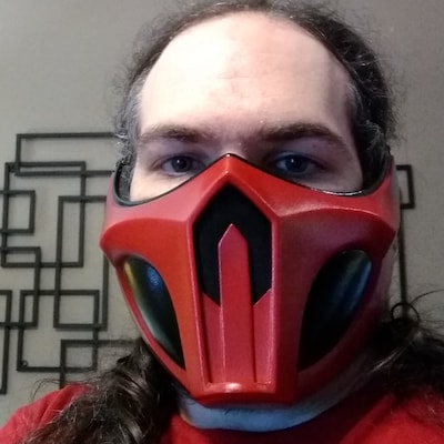 Scorpion Mask Red Harumi's Protector MK11 Mortal Kombat for Cosplay - Etsy