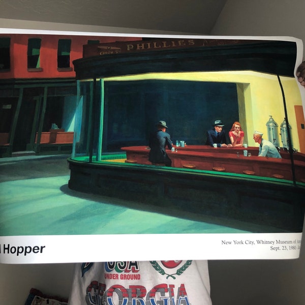 Edward Hopper Exhibition Poster, Edward Hopper Nighthawks Print, Art ...