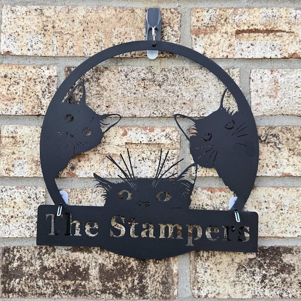 Custom Cat Sign,personalized Cat Name Sign,kitten Welcome Sign Door ...