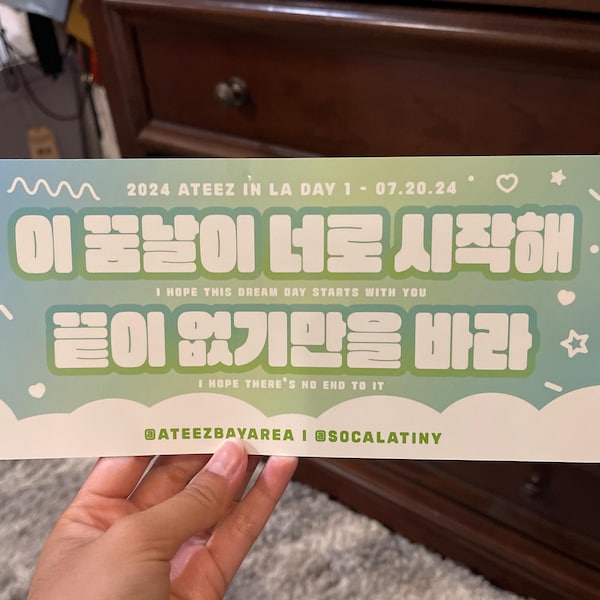 ATEEZ Hi Yunhwa Hi Atiny Yunho Seonghwa Pink Themed Double Sided Fan ...