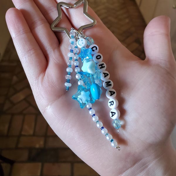 Personalized Keychain // Beaded Keychain // Colorful // Cute // Gift ...