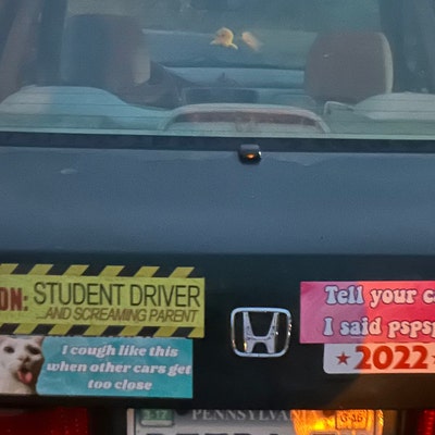 New Driver Pls Be Nice Bumper Sticker AND Magnet Funny Meme Sticker 8.7 ...