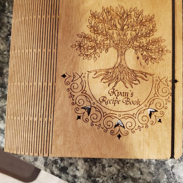 Handwritten Recipe Cookbook, Personalized Wooden Recipe Book, Binder ...