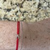 14k Gold Red String Bracelet Silk Cord Red Wish Bracelet Solid Gold ...