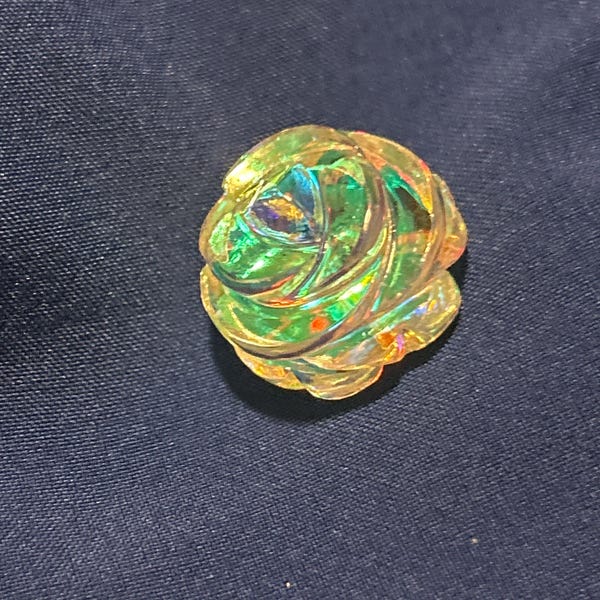 MYSTIC TOPAZ GEMSTONE Carving Flower Shape 33ct High Quality Rainbow ...