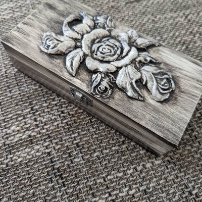 Vintage Tea Box, Tissue Box and Tray Tea Box With 9 Compartments Wooden ...