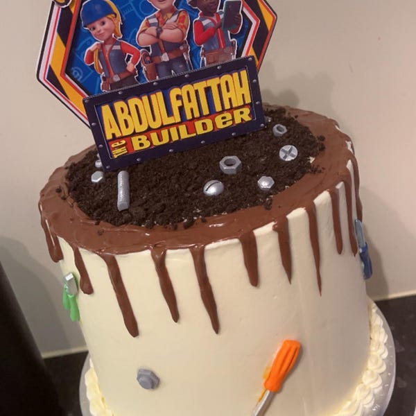 Personalised Bob the Builder Cake Topper 3D With Name and Age - Etsy UK
