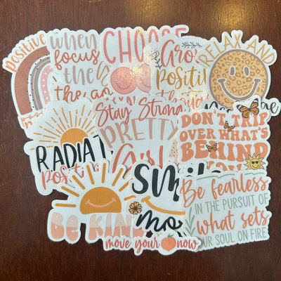 Boho Inspirational Quotes Svg Png Bundle, Printable Stickers ...