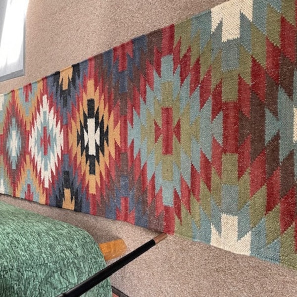 Wool Jute Kilim Multi Color Runner Rug,bedside Runner,custom Stair ...