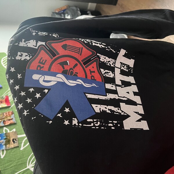 Emt Firefighter Sticker Firefighter Emt Decal American Flag Ems ...