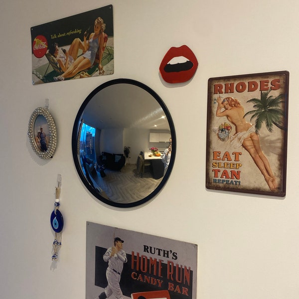 MINI Red Acrylic Lip Mirror: Gallery Wall Decor (11x9cm) - Etsy