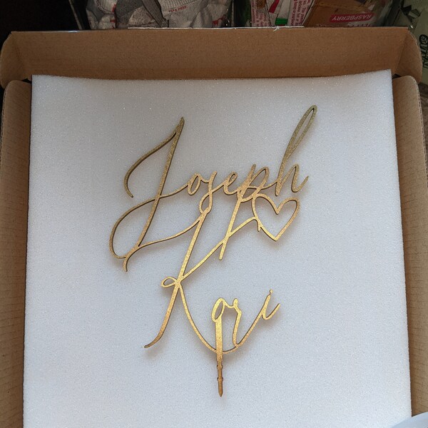Personalized Name Cake Topper for Wedding Cake Topper Custom Couples ...