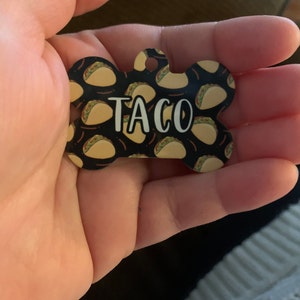 Taco Pet Tag Food Dog Tag Fiesta Dog Tag Custom Taco Cat | Etsy