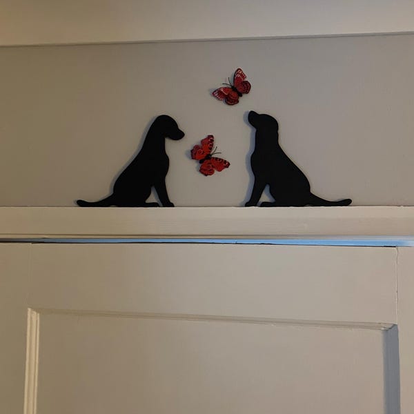 Black Labrador Dog Door Topper Silhouette Picture Frame Shelf Great ...