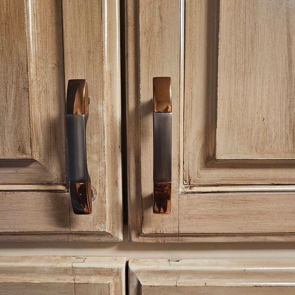 Modern PVD Copper Handles Pulls Cabinet Drawer Dresser Furniture Knob ...