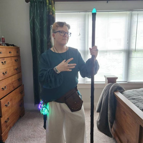 Teal Magic Staff of Conjuration Hand Made in USA Renaissance Faire ...