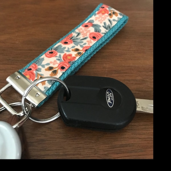 Rifle Paper Co Hunter Green Floral Key Fob- Hunter Green Key Fob - Etsy