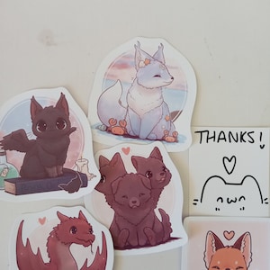Cute Mythical Creatures Stickers And/or Prints 6x6 or - Etsy