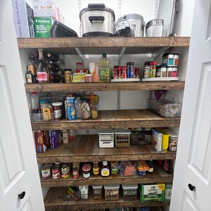 Custom Rustic Gray Wood Shelf Metal Wire Rack Cover Pantry - Etsy