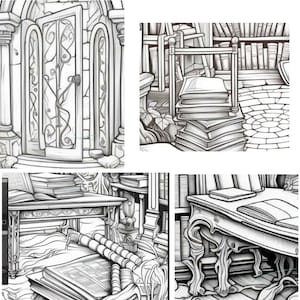 50 Magical Spellbook Coloring Pages Adult and Kids Coloring Book ...