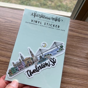 Charleston South Carolina Skyline Sticker - Etsy