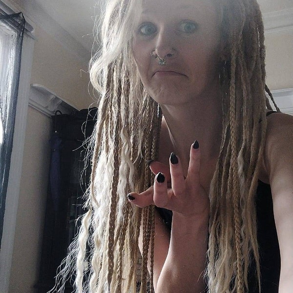 Candy Twilight Ombre Dreads / Dark Brown to Pink Transition / Decorated ...