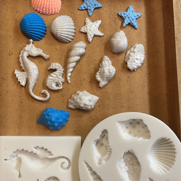 SEA SHELLS MOLD, Beach Themed Mold, Under the Sea Mold, Mini Chocolate ...