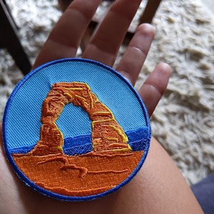3" Circle Arches Patch - Delicate Arch National Park Patch - Iron on or ...