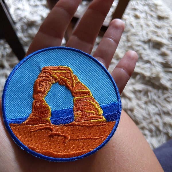 3" Circle Arches Patch - Delicate Arch National Park Patch - Iron on or ...