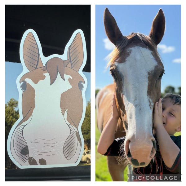 Customizable Cute Horse Sticker Personal Decal Gift for Equestrian ...