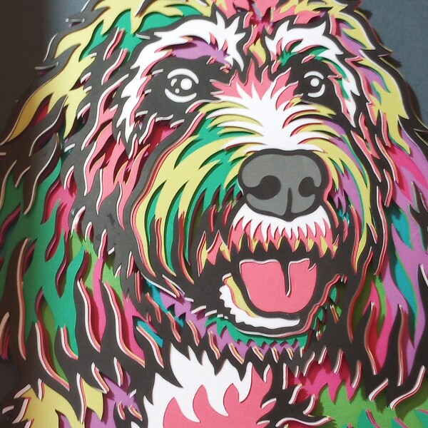 Cockapoo 3D Layer SVG/ Colorful Dog 3D Mandala/ 3D Dog Shadow Box ...
