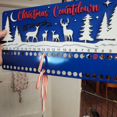 DIGITAL FILE, Christmas Countdown Calendar, Candy Cane Countdown ...