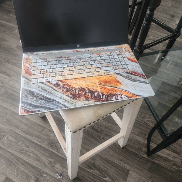 Hp Laptop Skin 14 Inch Personalized Customizable Marble Texture White ...