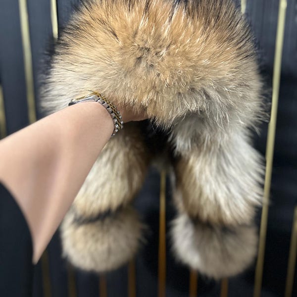 Oversized Raccoon Trapper Hat Women, Fluffy Aviator Hat, Fur Bomber Hat ...