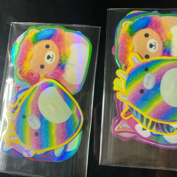 Squishmallow 12pc Sticker Set, Holographic Waterproof Stickers ...