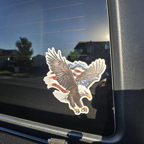 Patriotic American Eagle Decal Sticker | Bald Eagle Decal | Kiss-cut ...