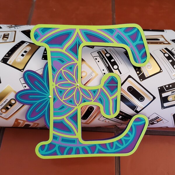 3D Letter E Mandala SVG | Layered Alphabet Mandala SVG | Paper Crafting ...