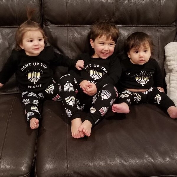 Hanukkah Unisex Pajamas// Chanukah Pjs// Menorah Pajamas// Jewish Kids ...