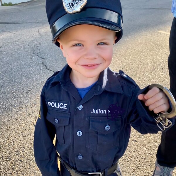 Personalized Kid's Police Costume: Embroidered Uniform With FREE Hat ...