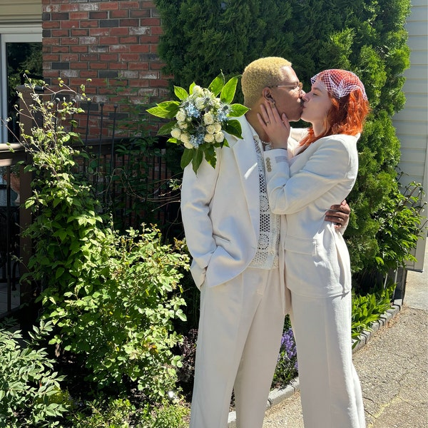 Modern Veil Extra Wide Double Layered Two Tier Veil Barely There Ivory ...