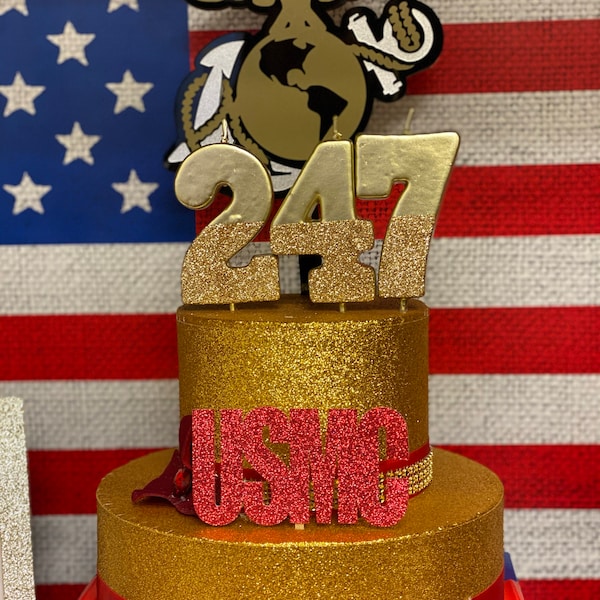 Marine Corps Cake Topper USMC Cake Topper Marine Corps Birthday Marines ...