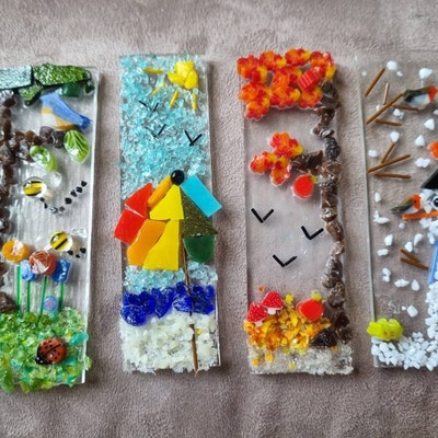 Fused Glass Kit, Fused Glass Kit, 5 Pack of Hangers, Rainbow Make at ...