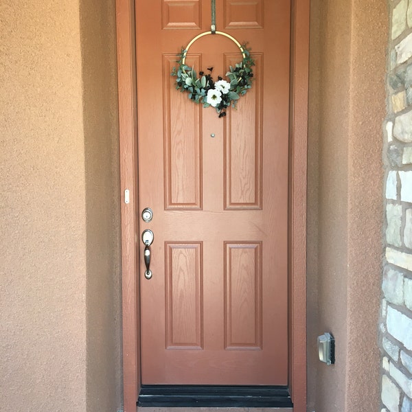 Spring Wreath, Minimalist Wreath, Embroidery Hoop Wreath, Floral Wreath ...