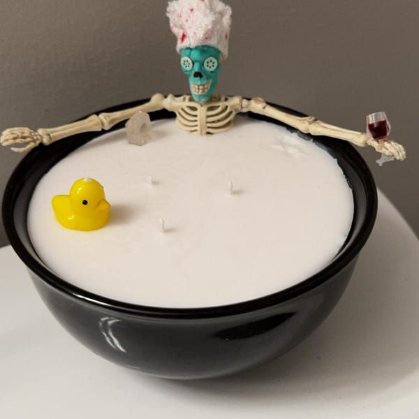 Haunted Splash Candle, Skeleton in Bath Candle, Unique Candle, Macabre ...
